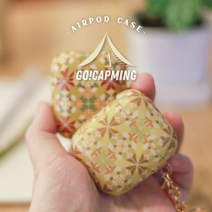 【AirPods Case】 Go! Camping｜磁磚系列｜杏 – Hereafter Studio
